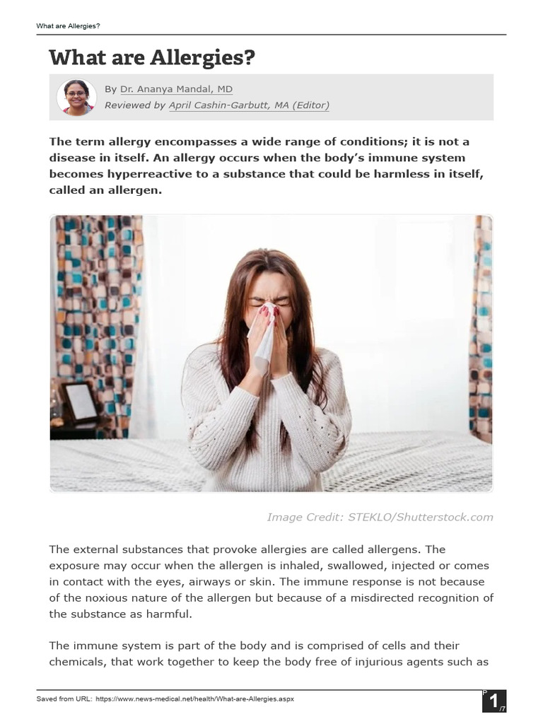 READING 3 What-are-Allergies | Download Free PDF | Allergy | Allergen
