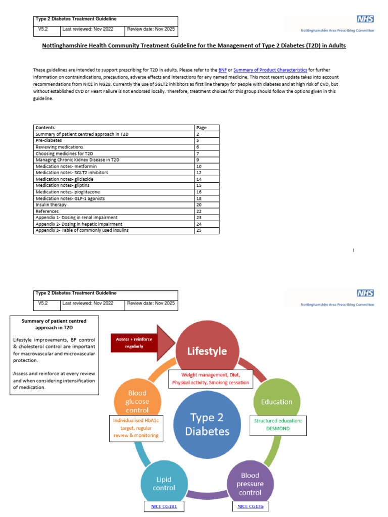 Diabetes Type 2 Treatment Algorithm | PDF | Diabetes Management ...