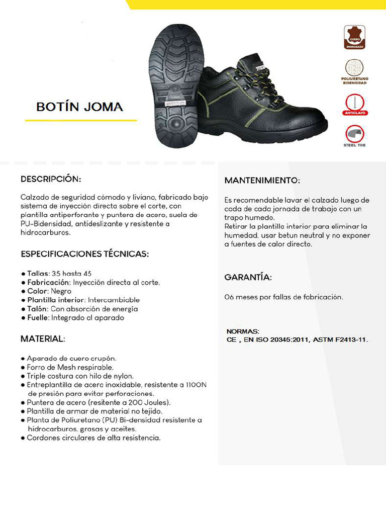 Joma Ficha Tecnica | PDF