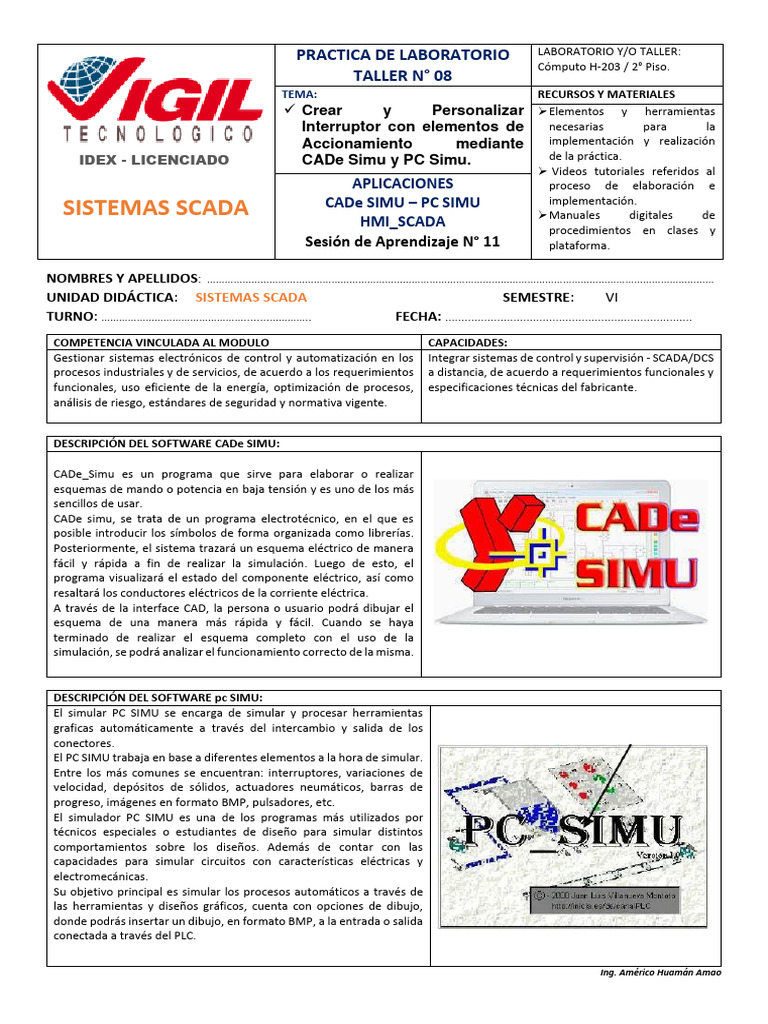 Prac - Taller #08 Interrup - Elemen - Accionam - Cade - PC - Simu | PDF ...