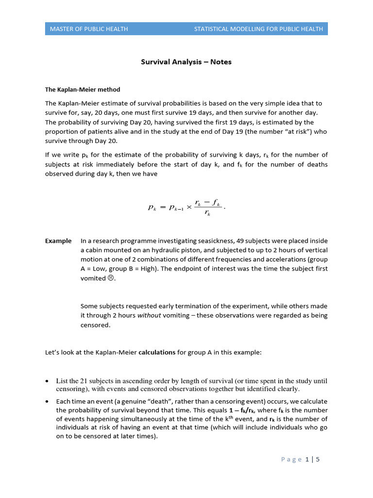 Notes - Survival Analysis | PDF | Mathematics | Statistical Theory