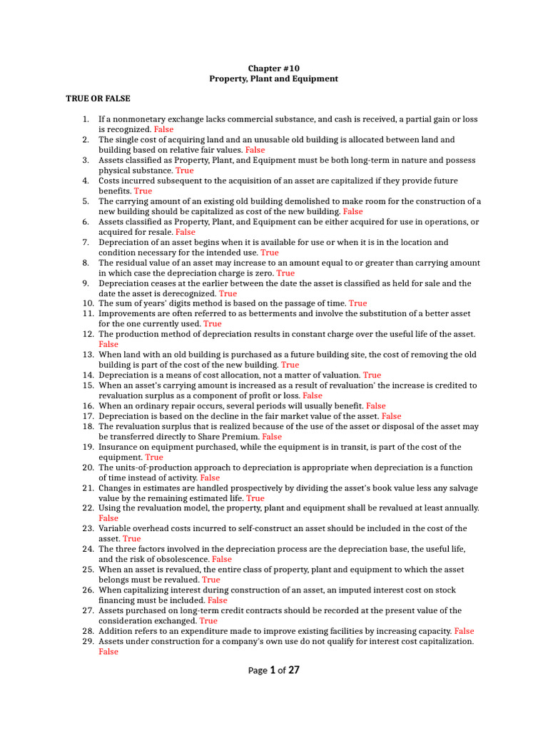 Chapter 10 Property Plant Equipment | PDF | Depreciation | Expense