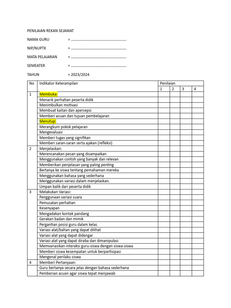 Penilaian Rekan Sejawat | PDF Penilaian Rekan Sejawat | PDF