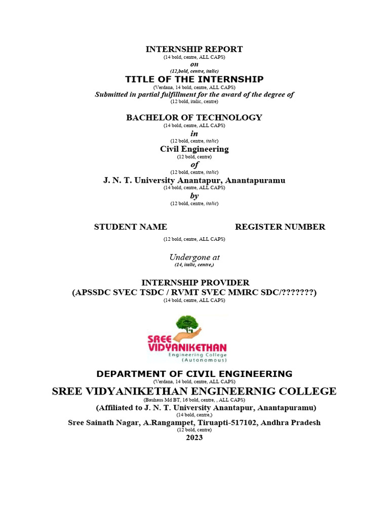 Internship - Report - Guidelines | PDF | Engineering | Science