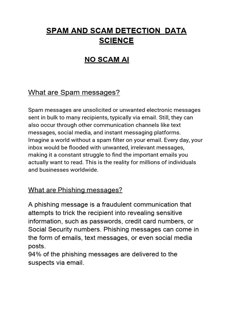 Spam Detection | PDF | Phishing | Spamming