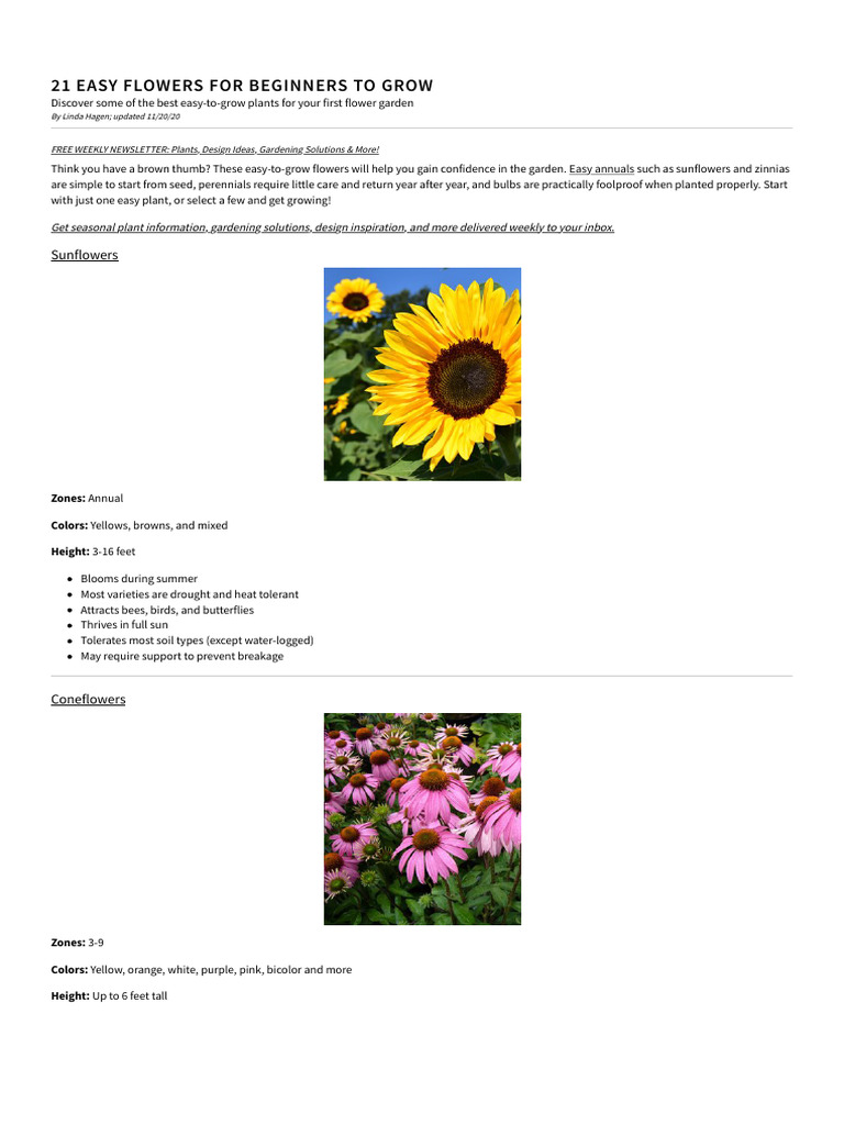 21 Easy Flowers For Beginners - Garden Design | PDF | Perennial Plant ...