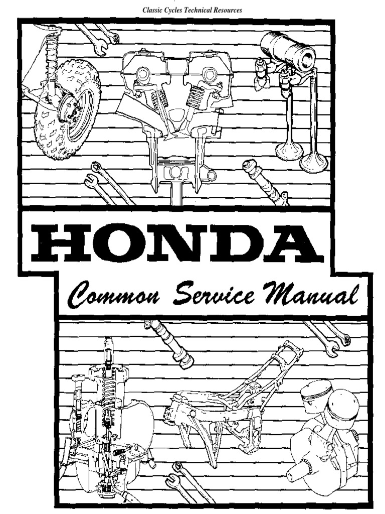 Honda Common Service Manual | PDF | Motorcycle | Manufactured Goods