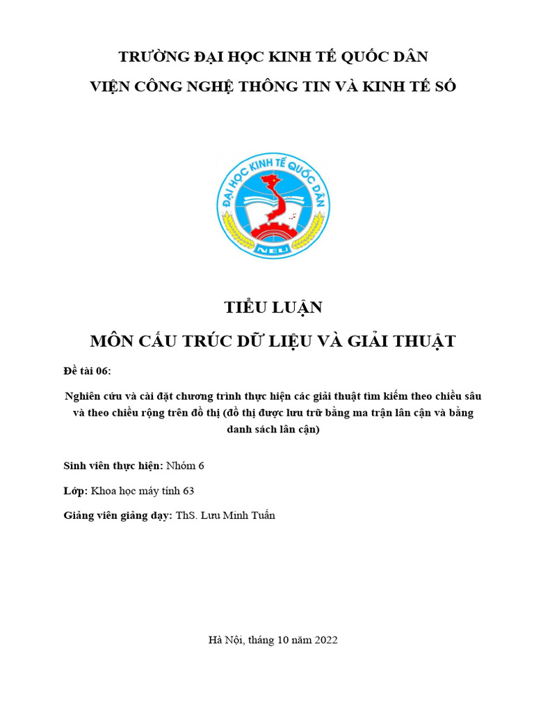 BTL CTDLGT Đề tài 6 | PDF