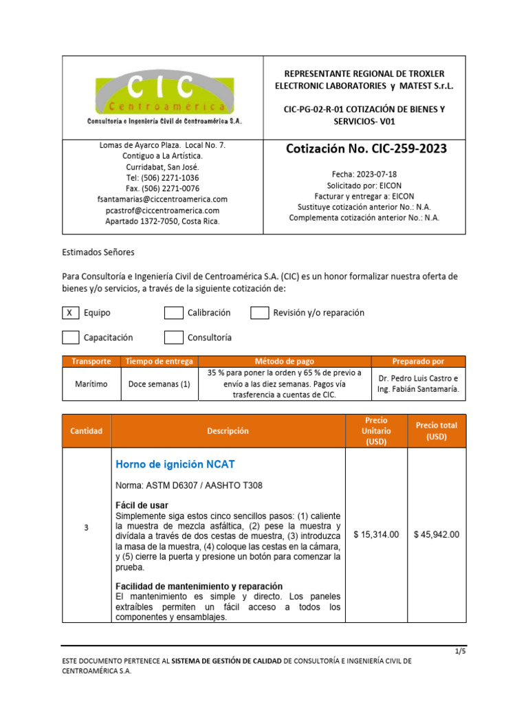 CIC 259-2023 EICON-TROXLER-Hornos ICO | PDF | Pantalla de cristal ...