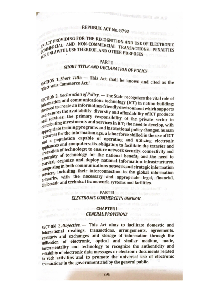 Republic Act No. 8792 | PDF