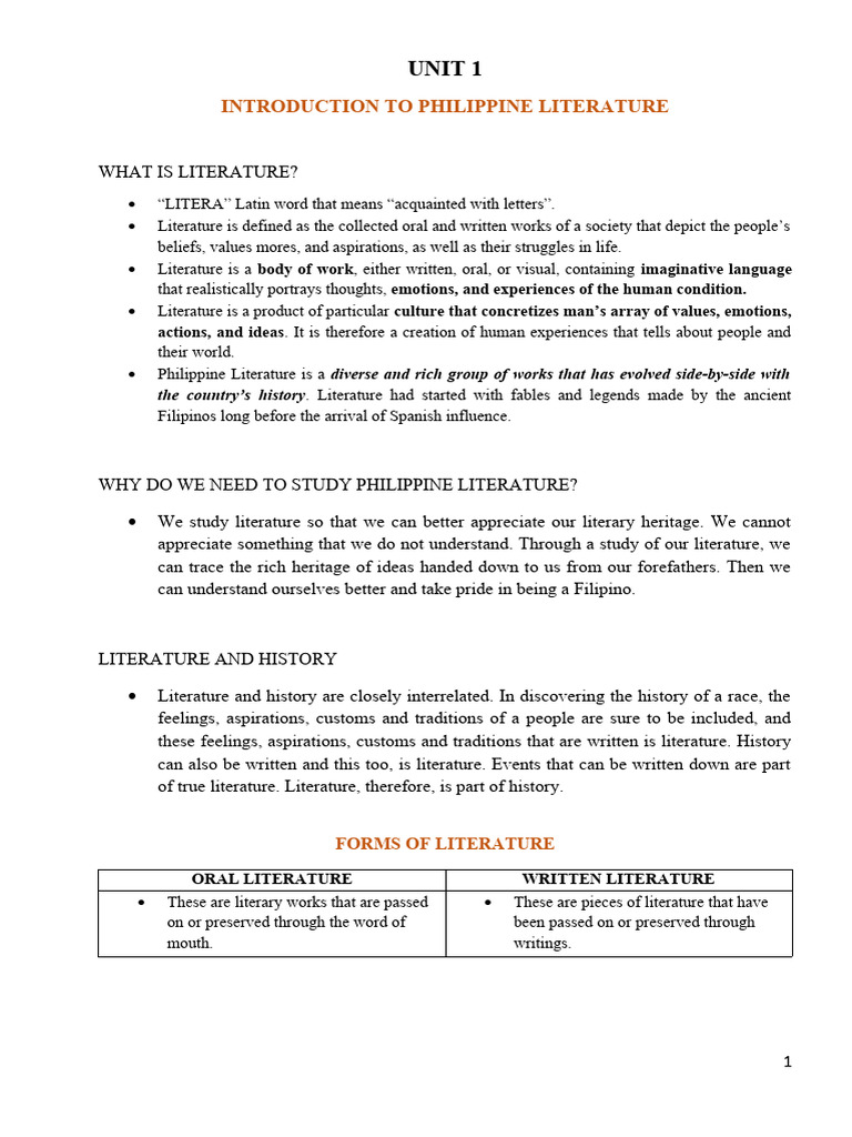 Introduction to Philippine Literature | PDF | Tagalog Language | Poetry