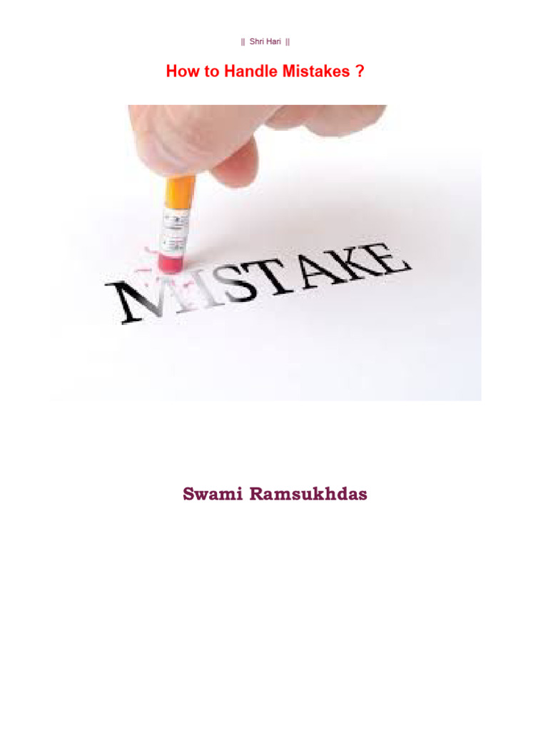 How To Handle Mistakes Discourse | PDF | Religious Belief And Doctrine