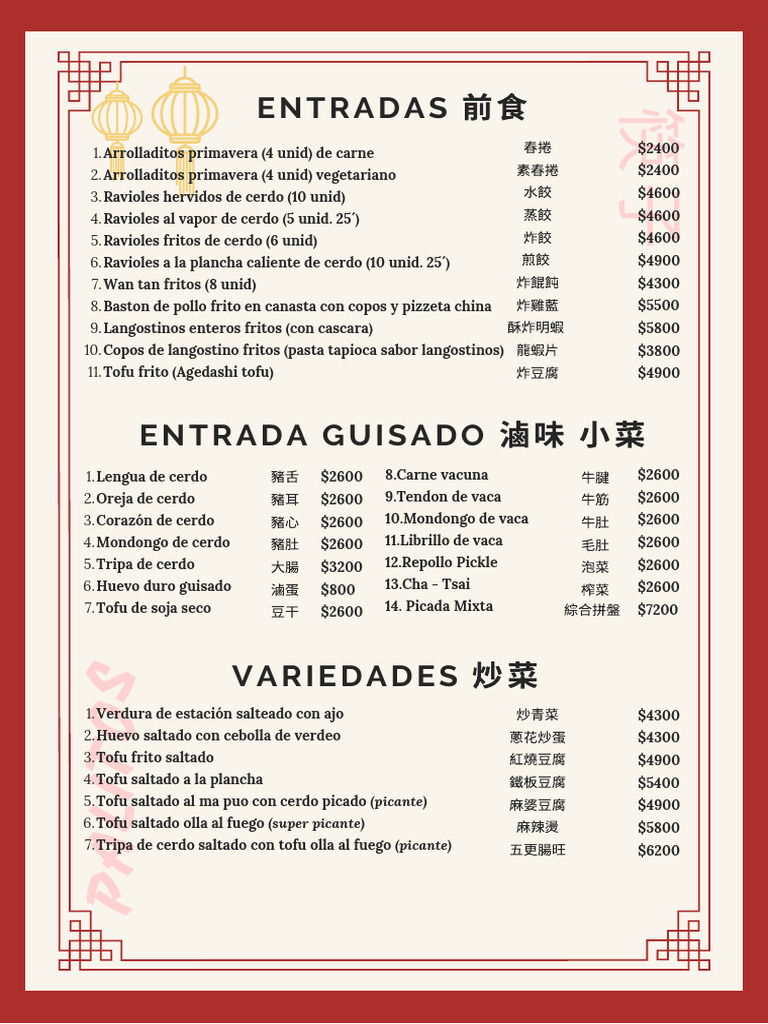 Menú del Restaurante Palitos | PDF | Sopa | Caldo