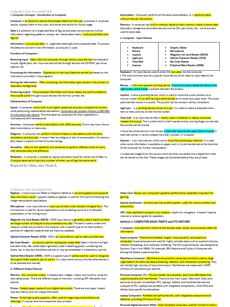 Reviewer Intro To Comp | PDF | Malware | Operating System
