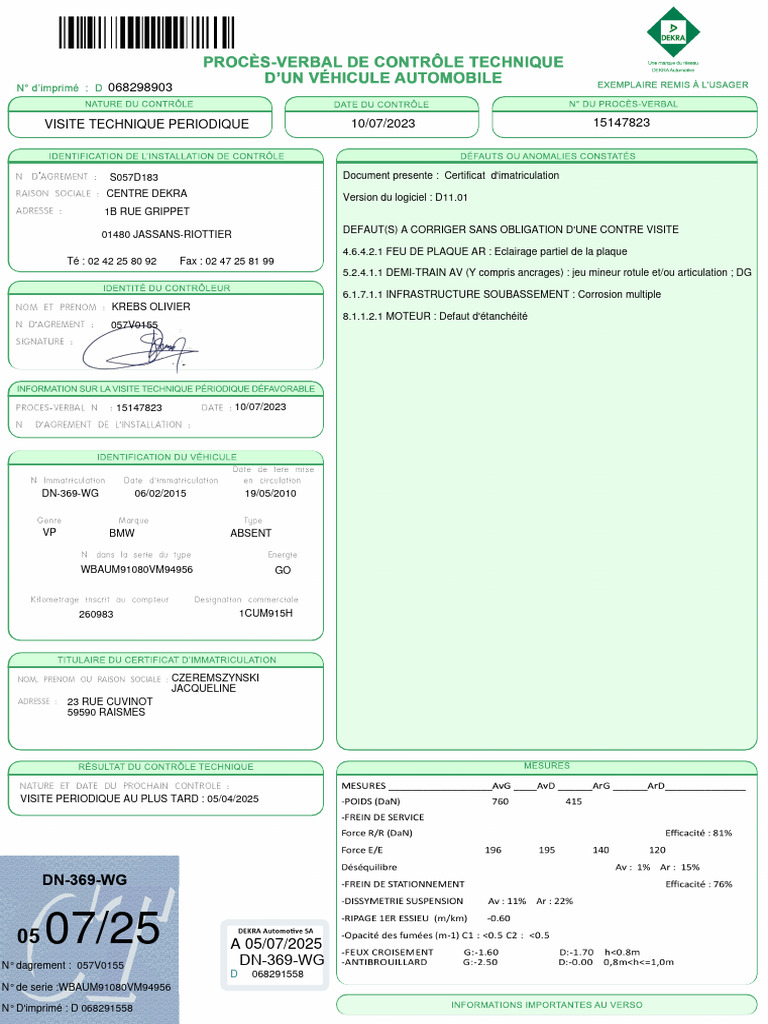 CT Dekra-25454467 | PDF