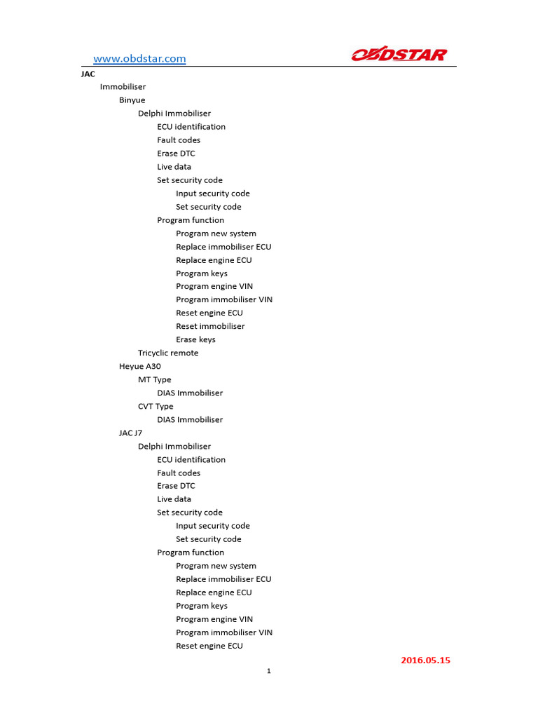 JAC IMMO Lists - x300 PRO 3 | PDF | Security Technology | Transport