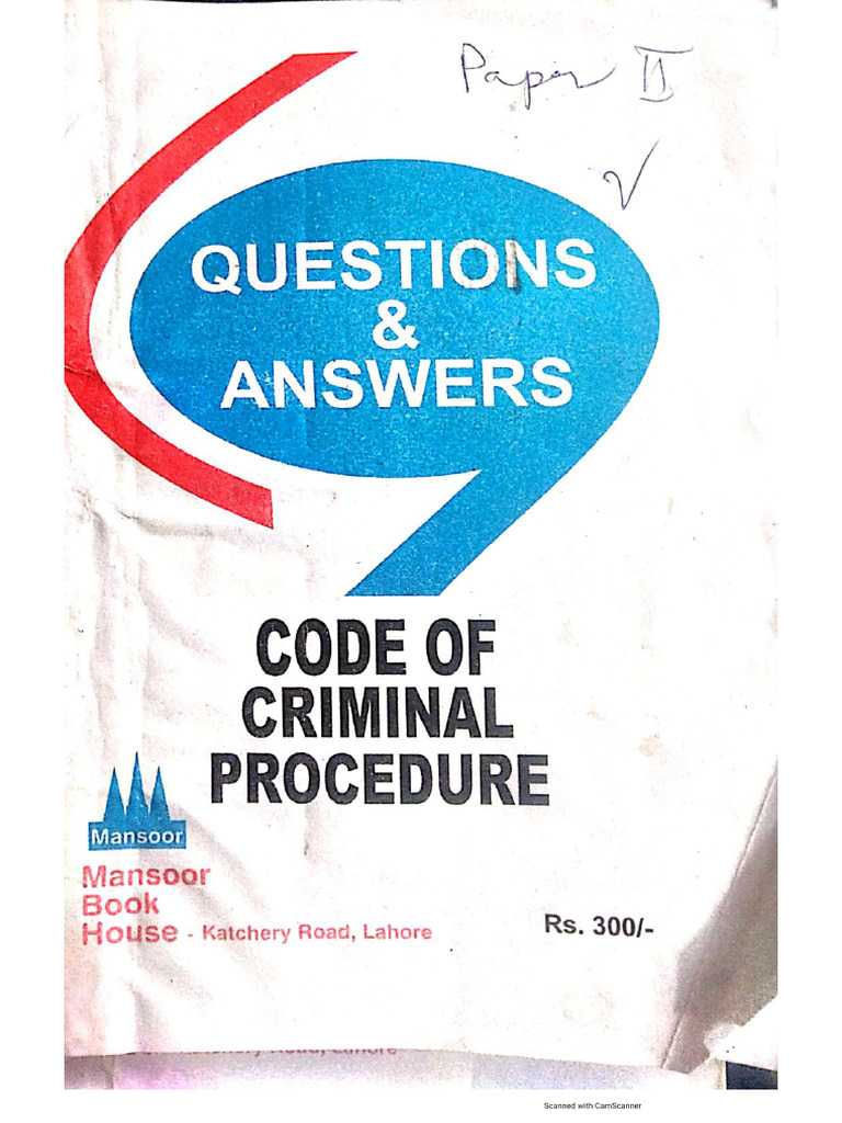 Code of Criminal Procedure | PDF
