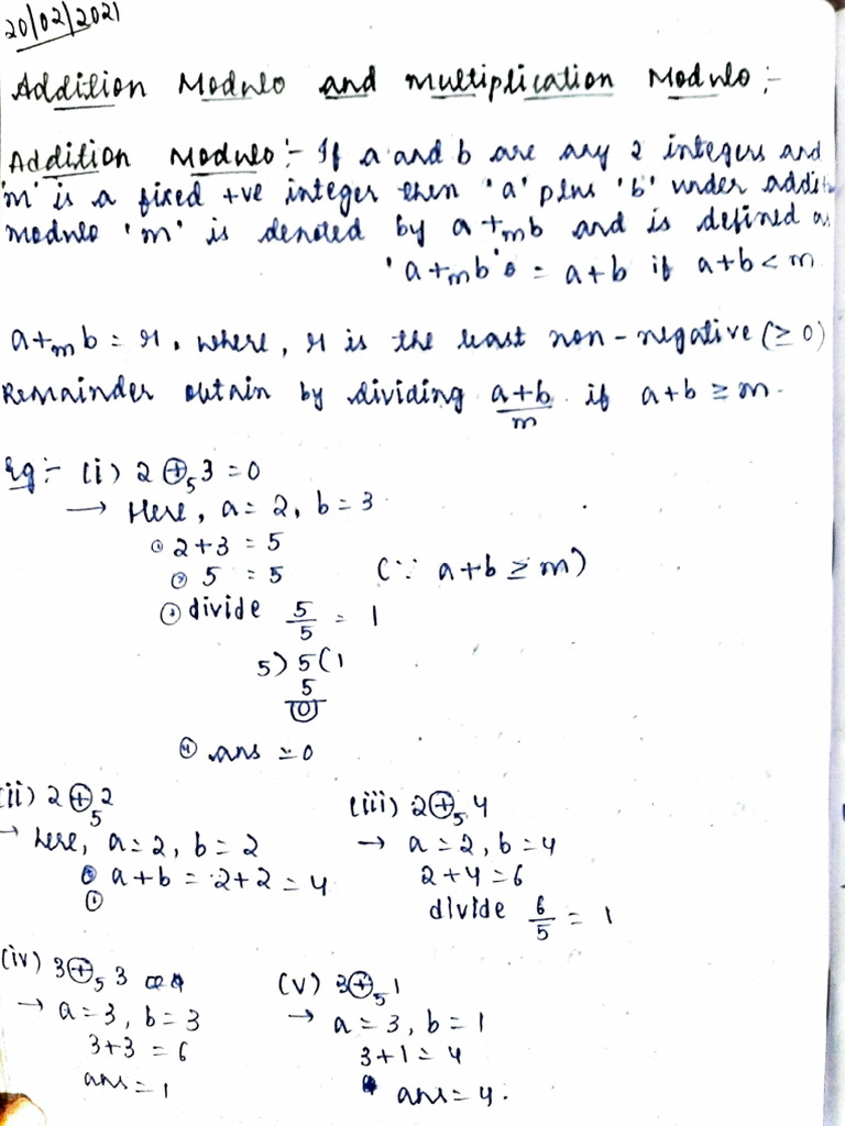 Integer Operations and Modulo Arithmetic | PDF | Science & Mathematics