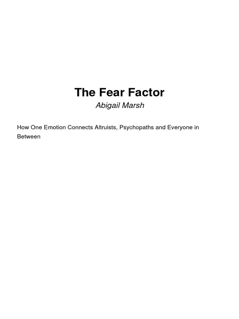 Abigail Marsh - The Fear Factor | PDF | Empathy | Altruism