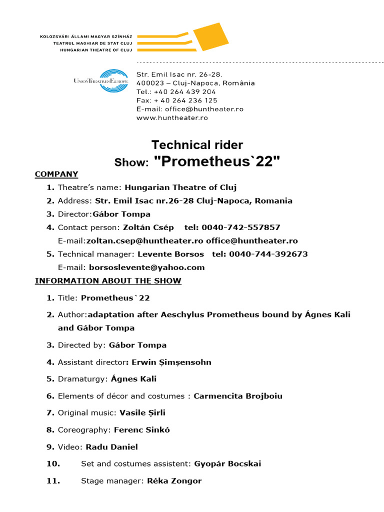 Technical Rider Prometheus'22 | PDF | Manufactured Goods | Electronics
