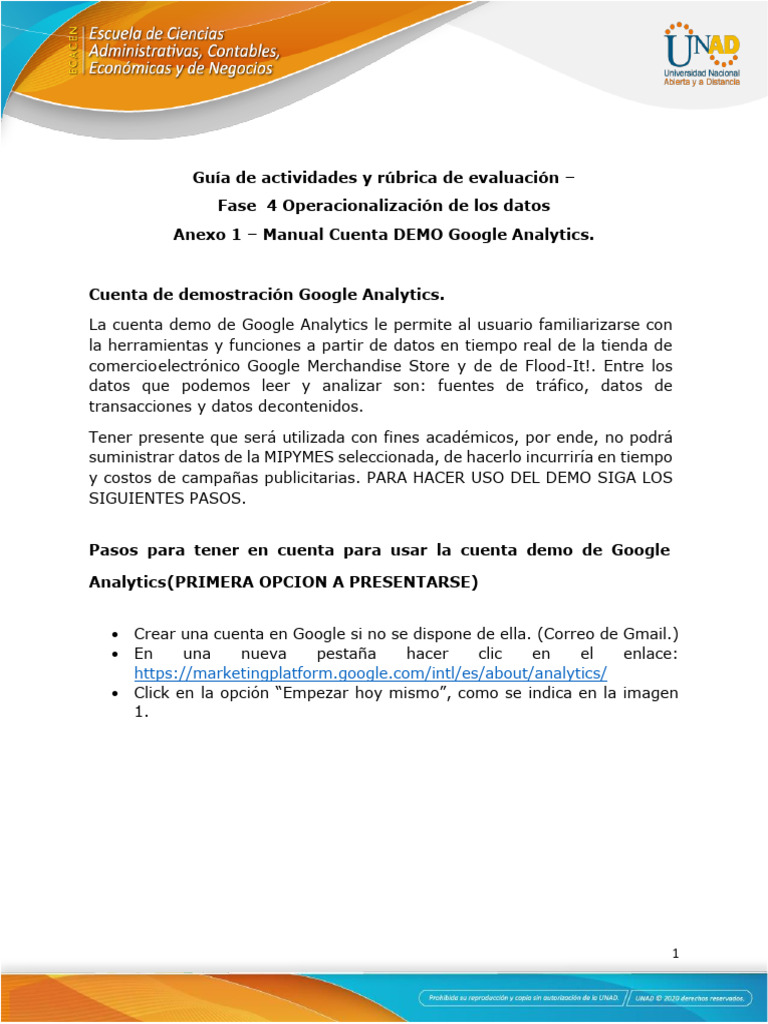 Anexo 1 - Manual Cuenta DEMO Google Analytics | PDF | Software | Informática