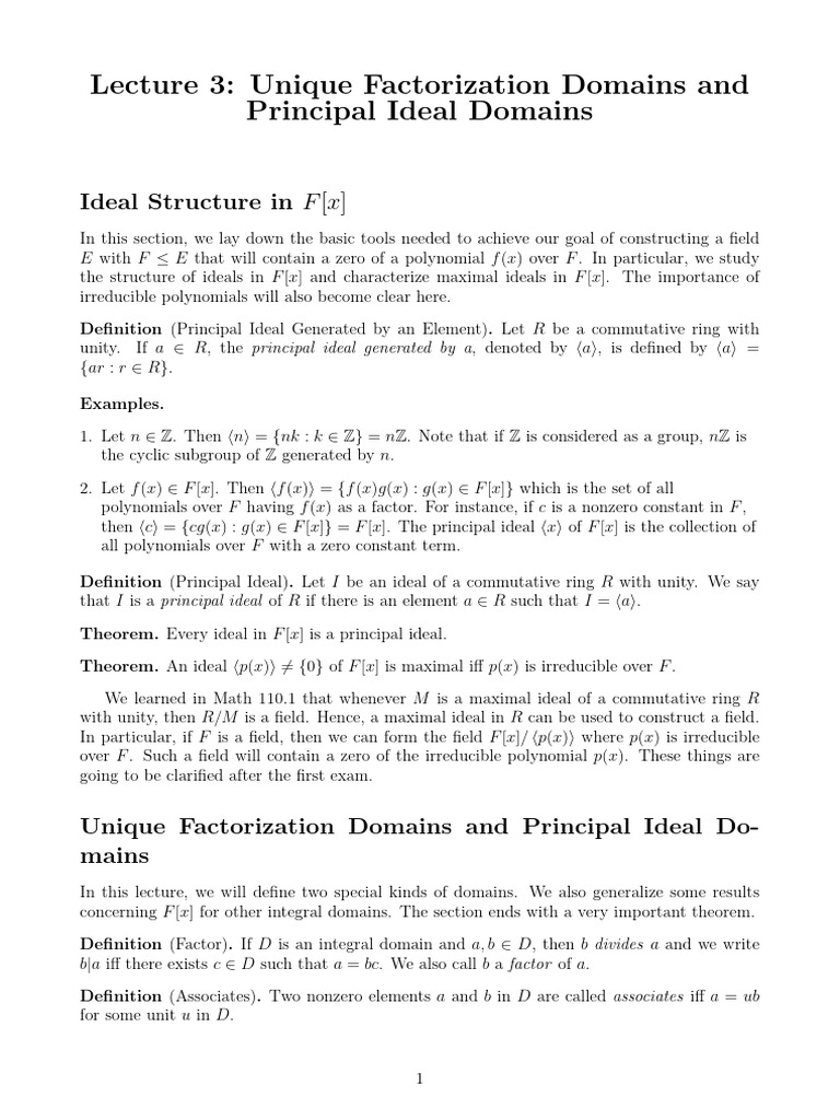 Algebraic Structures Explained | PDF | Factorization | Ring (Mathematics)