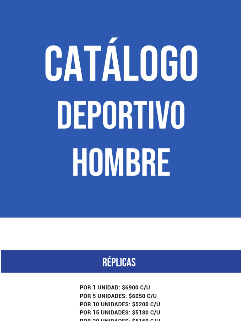 Catálogo de Ropa Deportiva para Hombres | PDF | Equipos deportivos ...