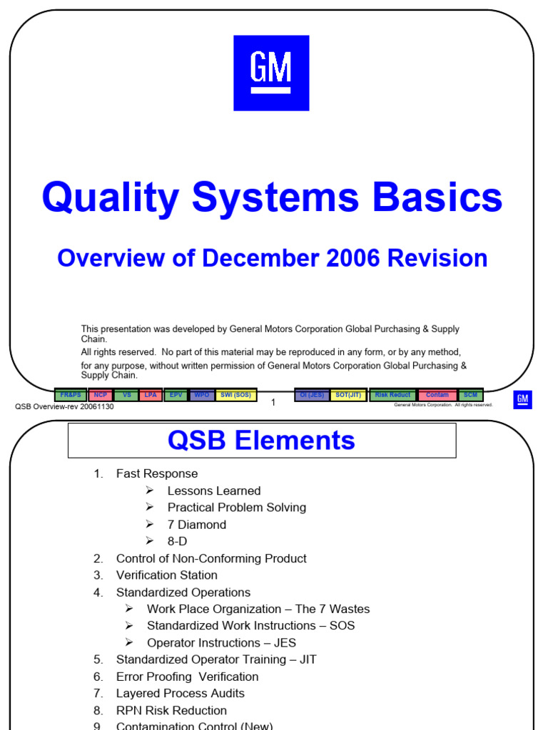 QSB Presentacion 2007 | PDF | Lean Manufacturing | Supply Chain Management