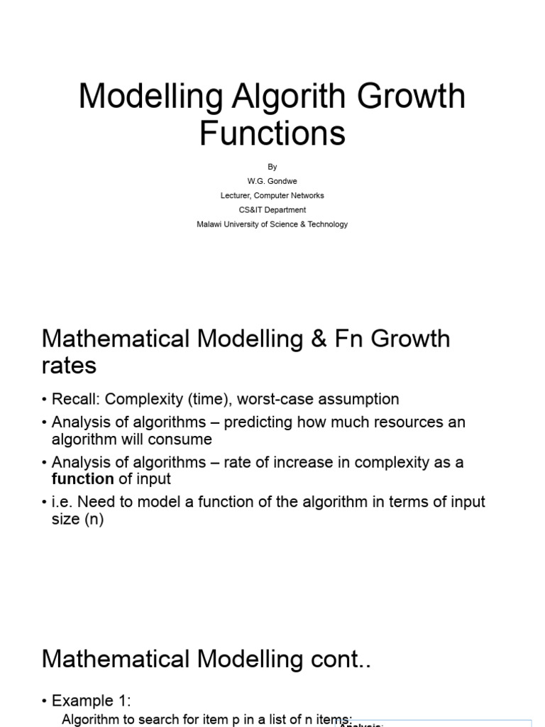 Modelling Algorithm Growth Functions | PDF | Computer Science | Algorithms And Data Structures