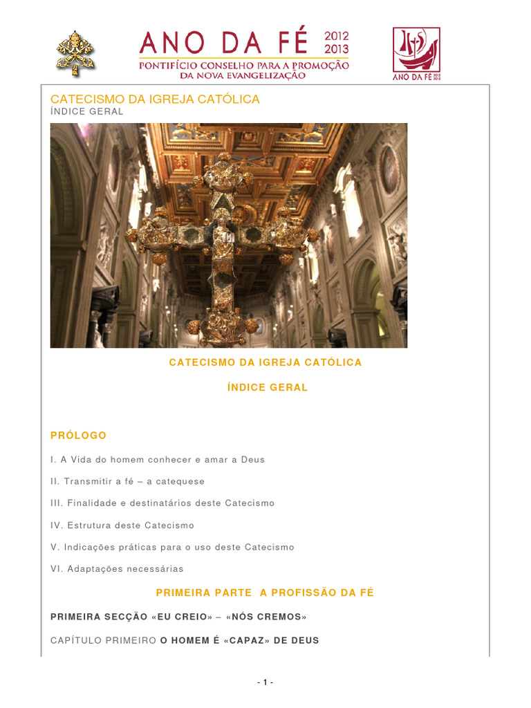 Catechismo Chiesa Cattolica | PDF | Oração | Liturgia