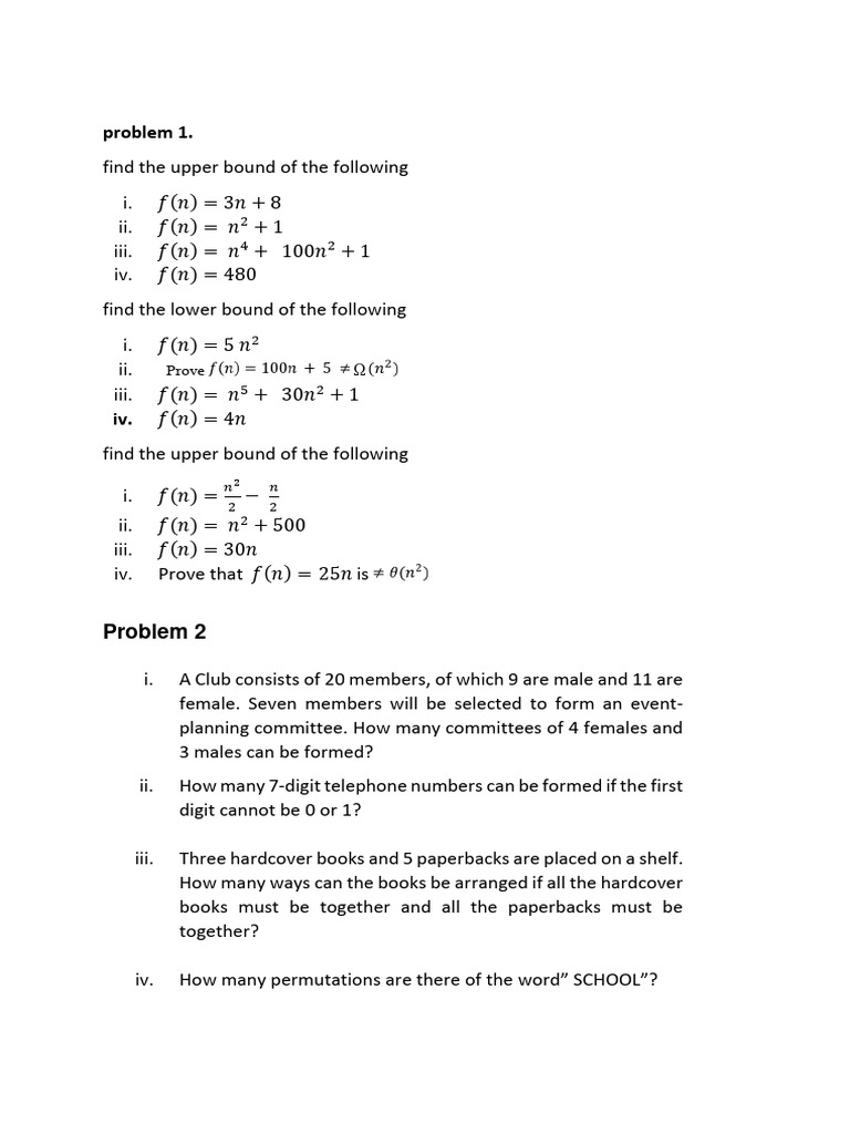 Data Structure and Algorithm Sample Questions | PDF | Time Complexity | Mathematics