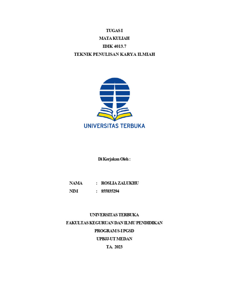 Tugas Teknik Penulisan Karya Ilmiah | PDF | Karier & Perkembangan