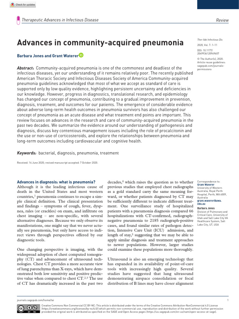 Advances in Community-Acquired Pneumonia | PDF | Pneumonia | Myocardial ...