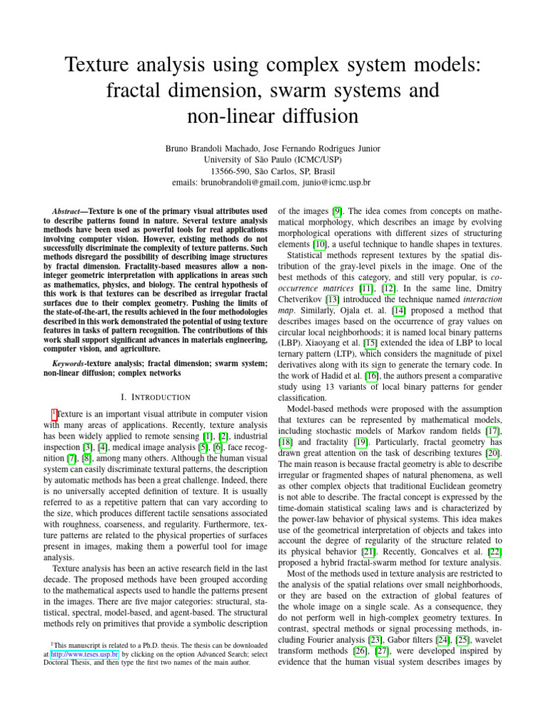 Texture Analysis Using Complex System Models | PDF | Pattern | Texture Mapping