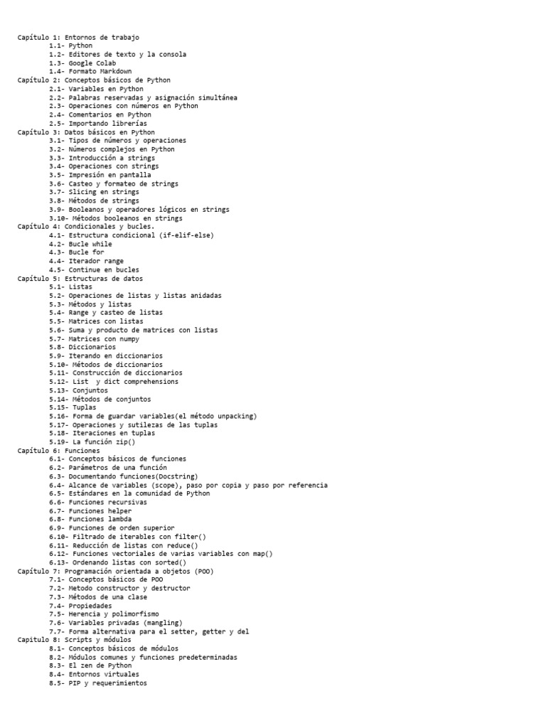 Notas Pythonv3 | PDF | Lenguaje de programación | Python (lenguaje de programación)