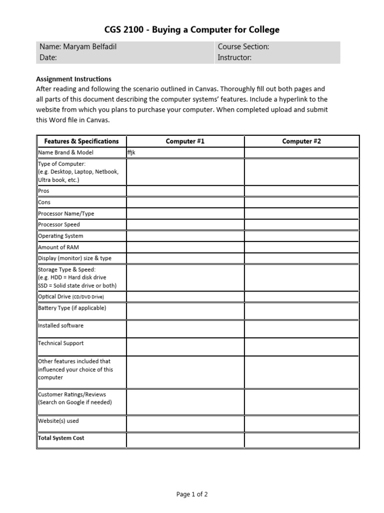 College Computer Buying Guide | PDF