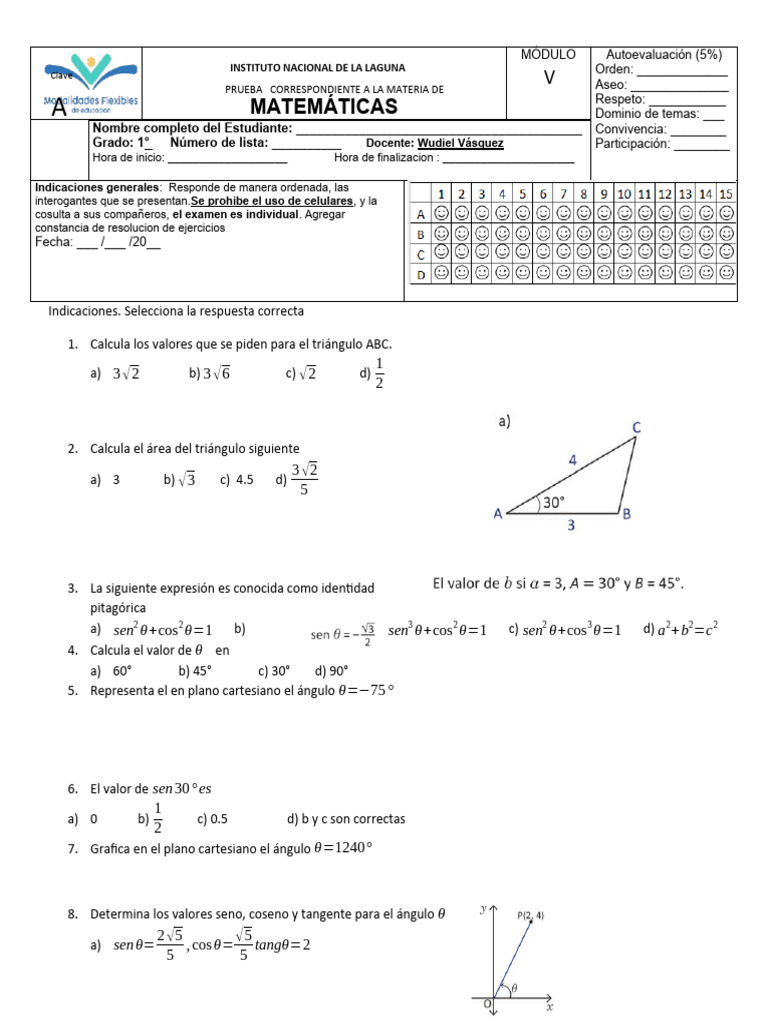 Matematicas 1° modulo 5 | PDF | Funciones trigonométricas | Euclides