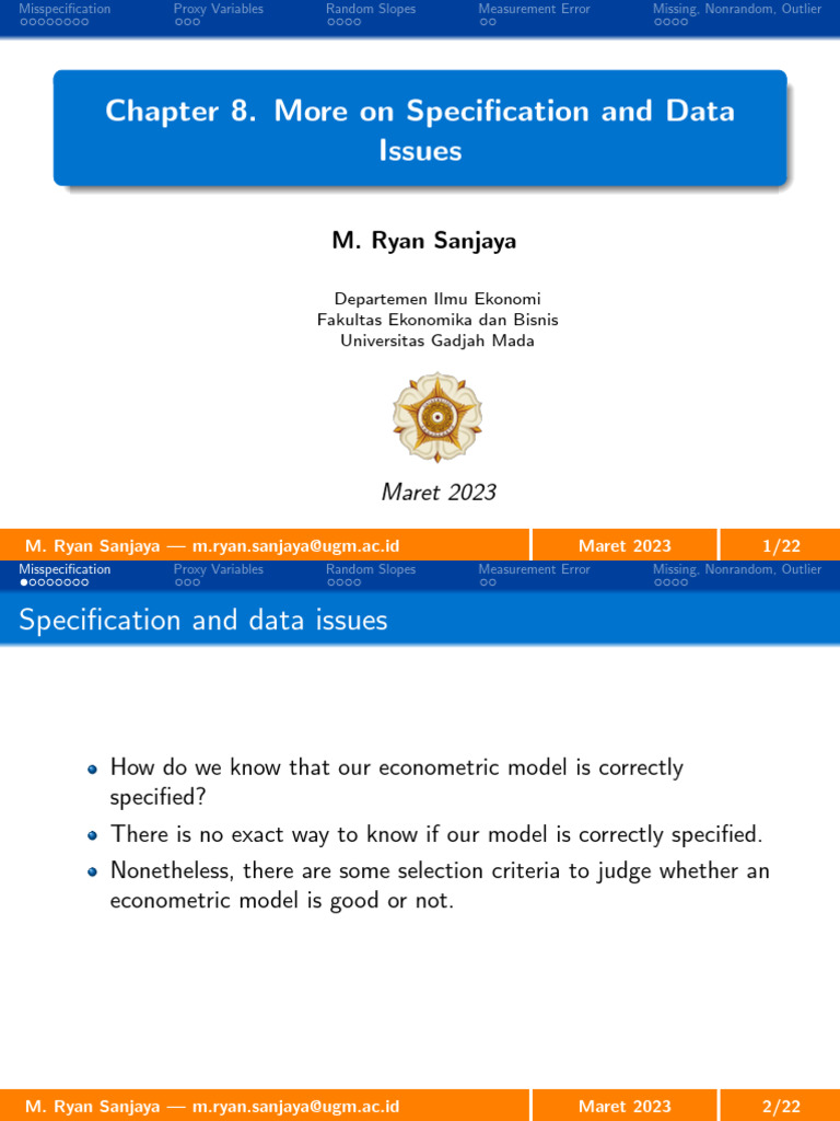 More On Specification and Data | PDF | Errors And Residuals | Dependent ...