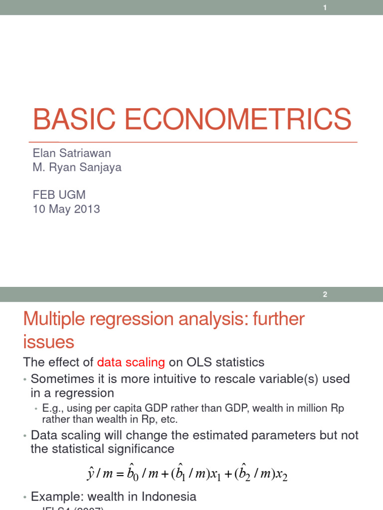 Multiple Regression Analysis Further Issues | PDF | Statistics | Regression Analysis