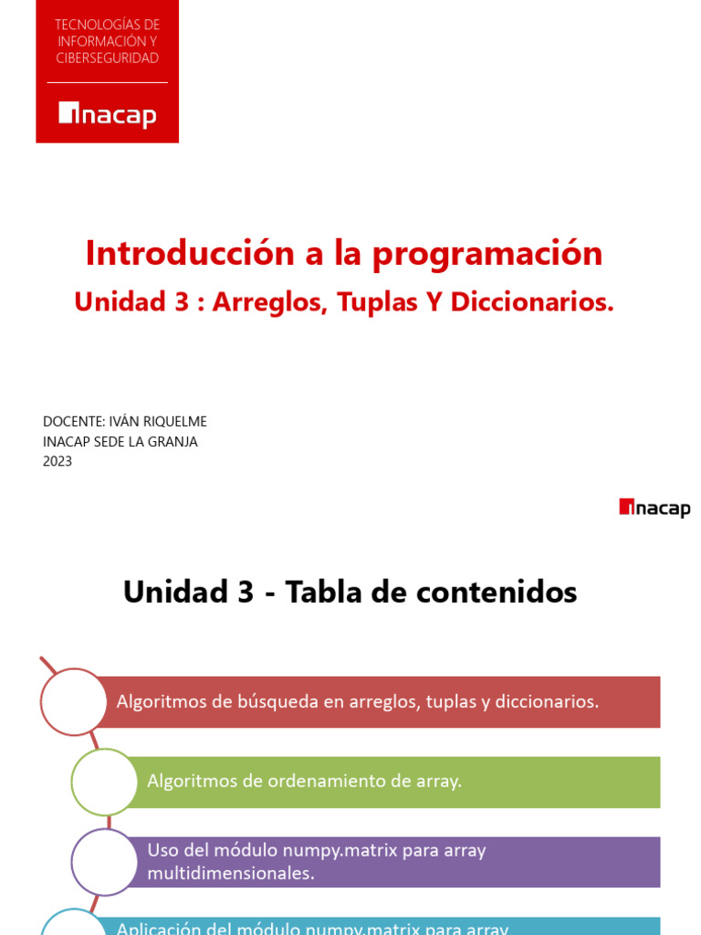 Unidad 3 Introducción A La Programacion Python 8 | PDF | Python (lenguaje de programación ...