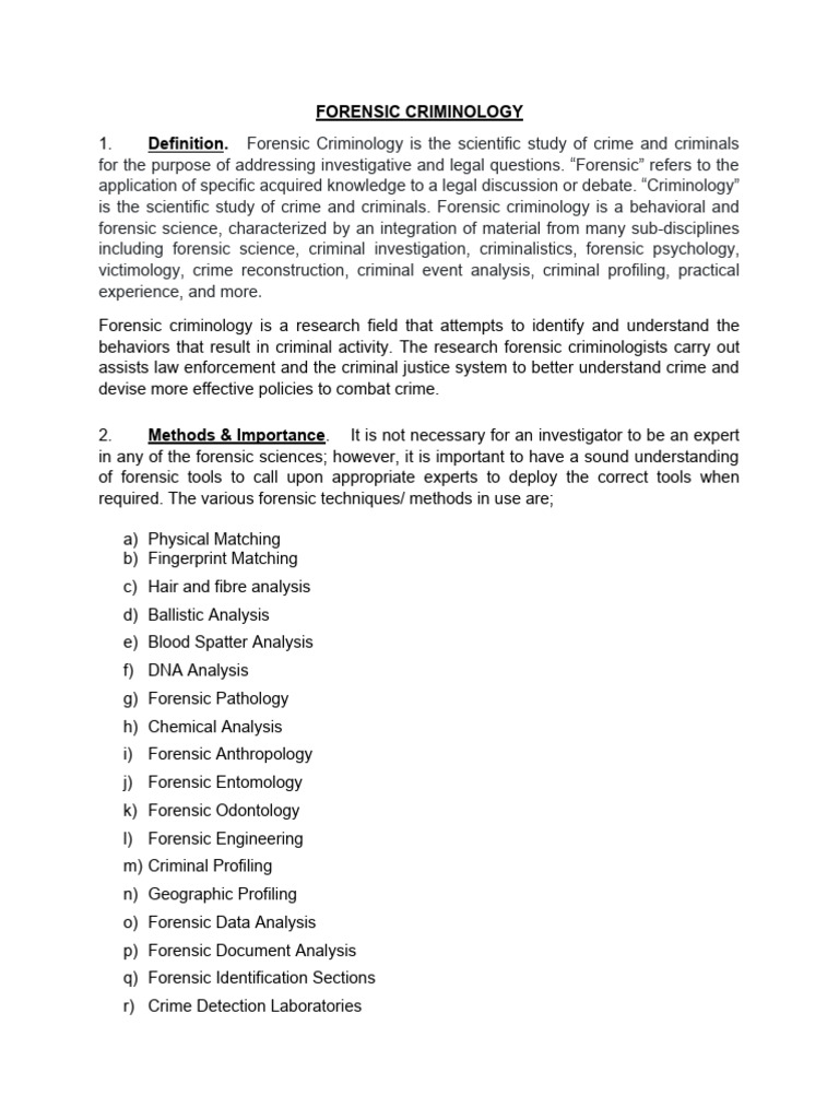 Forensic Criminology 1 | PDF | Forensic Science | Fingerprint