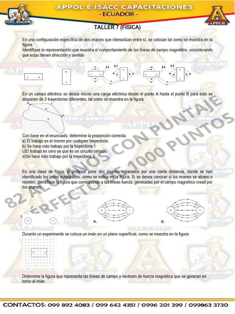 Taller 7 | PDF | Imán | Campo magnético