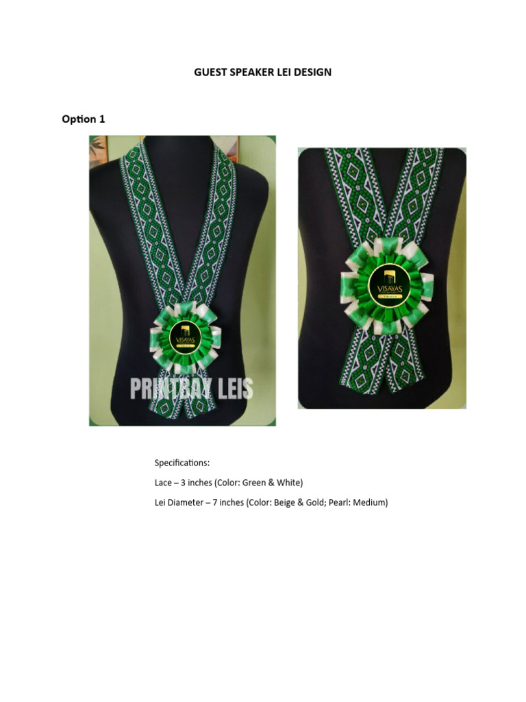 Guest Speaker Lei Design Options | PDF
