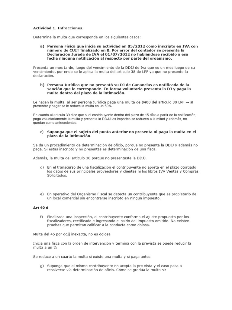 Prácticos Multas y Demas | PDF | Multa (pena) | Impuestos