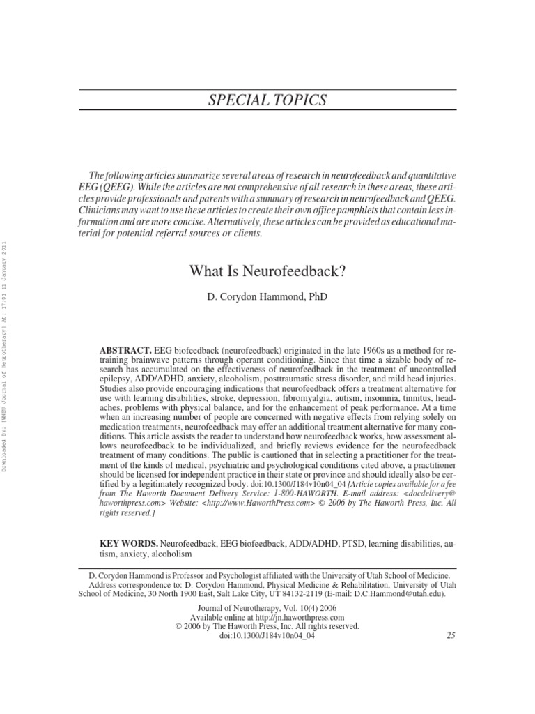 What Is NFB | Download Free PDF | Neurofeedback | Electroencephalography