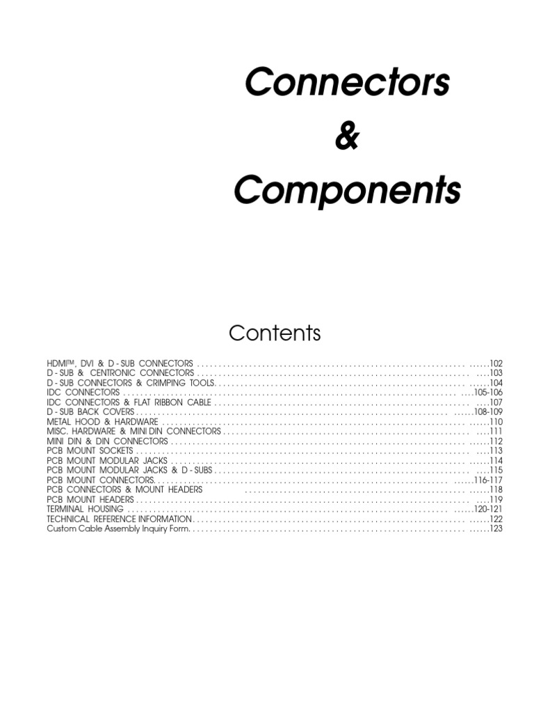 Connectors CC 101 124 | PDF