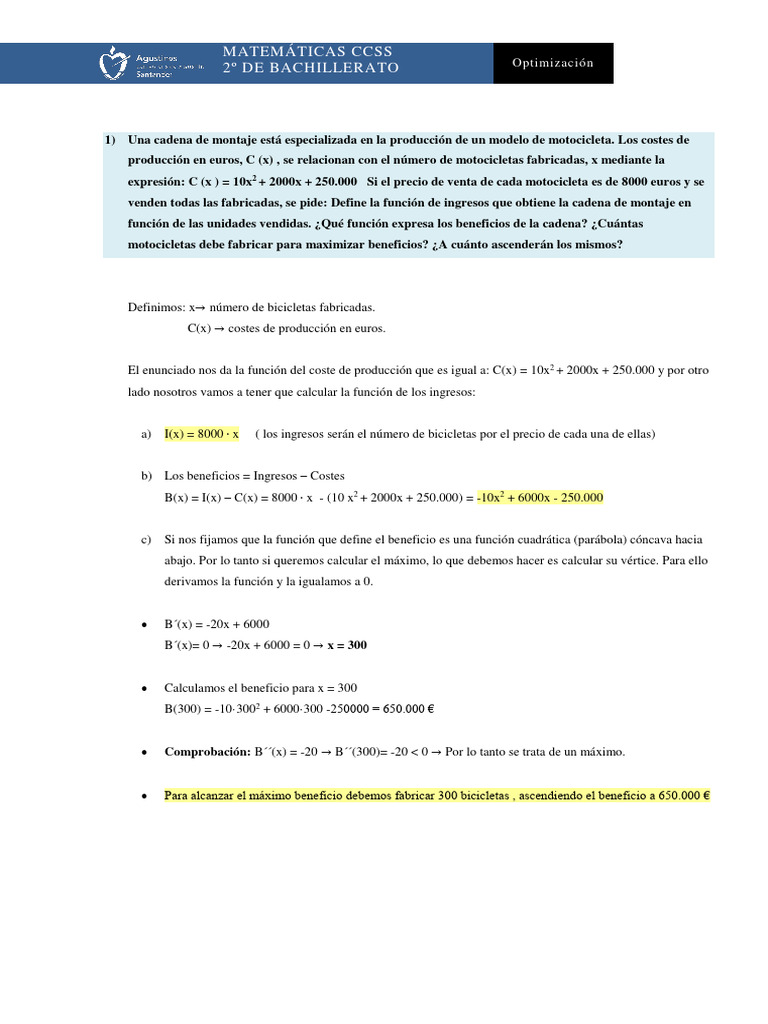 optimizacion-def | PDF | Función (Matemáticas) | Optimización Matemática