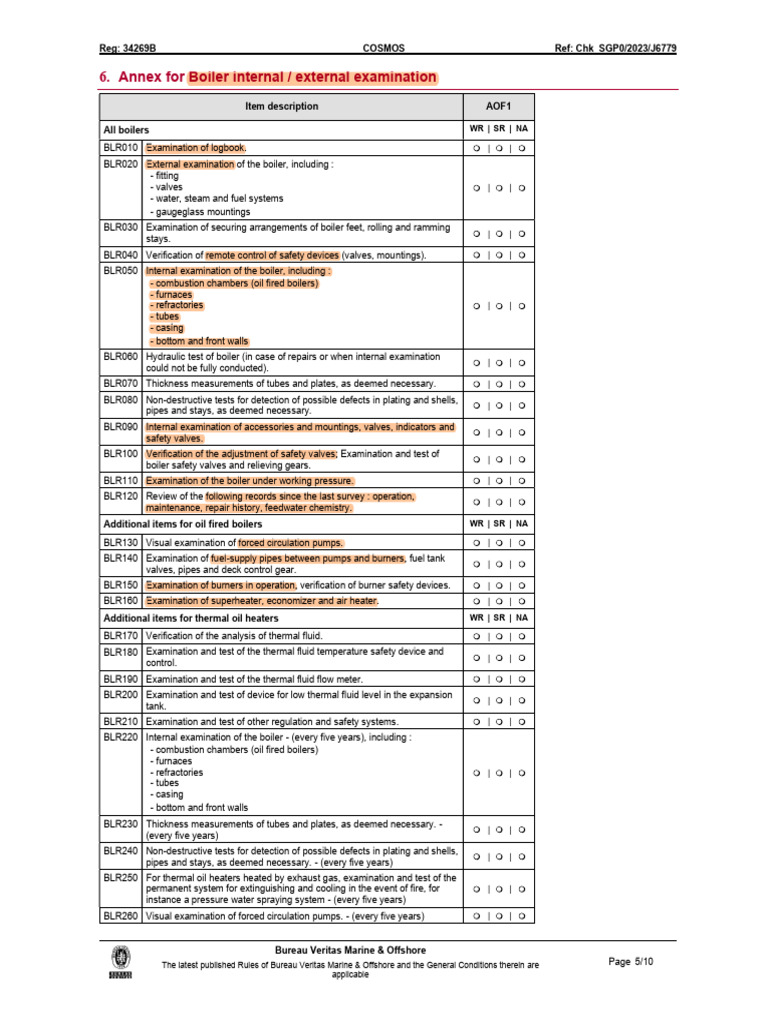 Cosmos - Boiler Checklist | PDF | Boiler | Pump