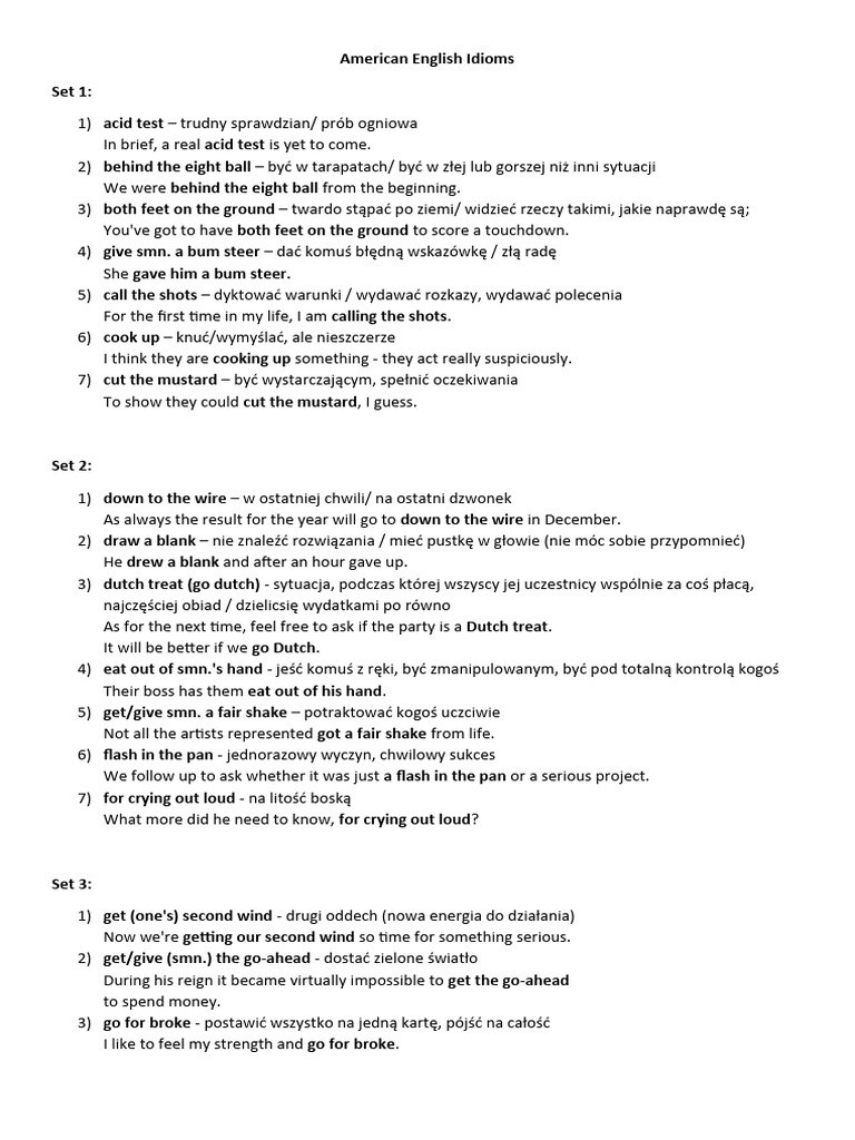American English Idioms | PDF