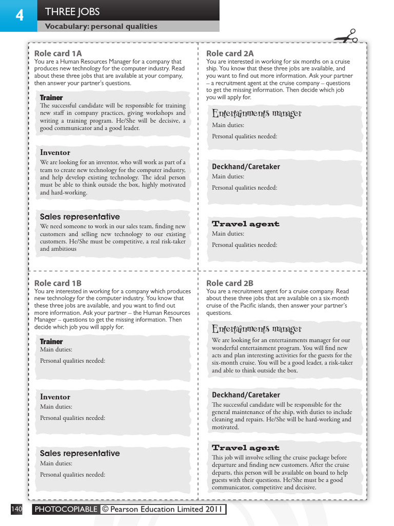 Job Roles and Personal Qualities Guide | PDF | Recruitment | Freedom ...